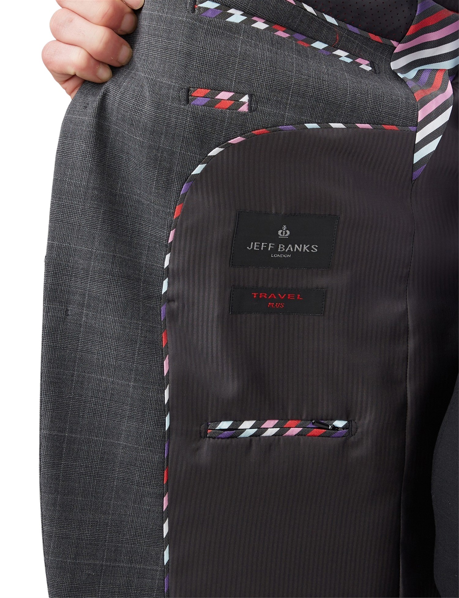 Jeff Banks GREY CHECK TRAVEL JACKET- currently unavailable | Jeff Banks