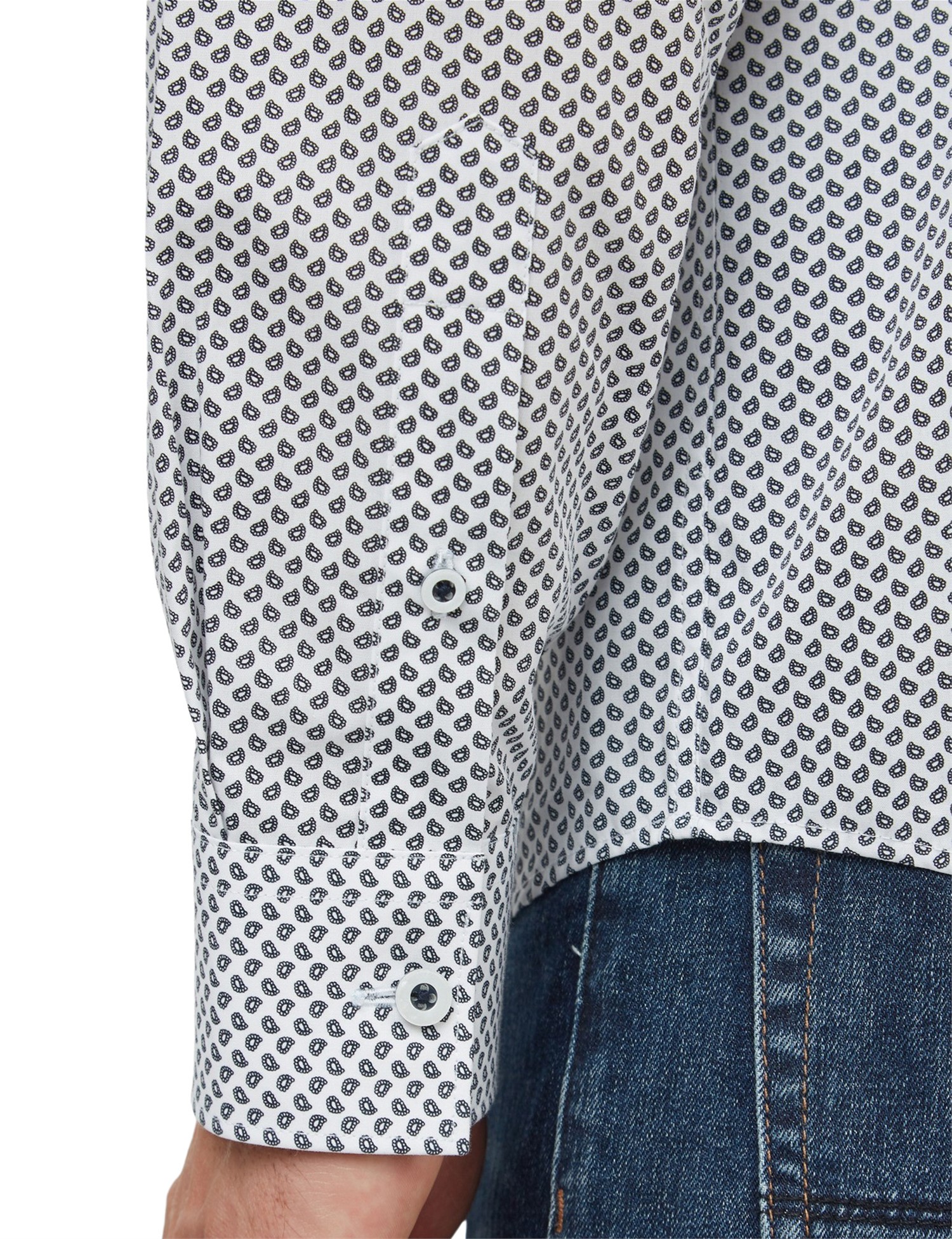 Jeff Banks Jeff Banks Long Sleeve White Paisley Shirt- currently ...