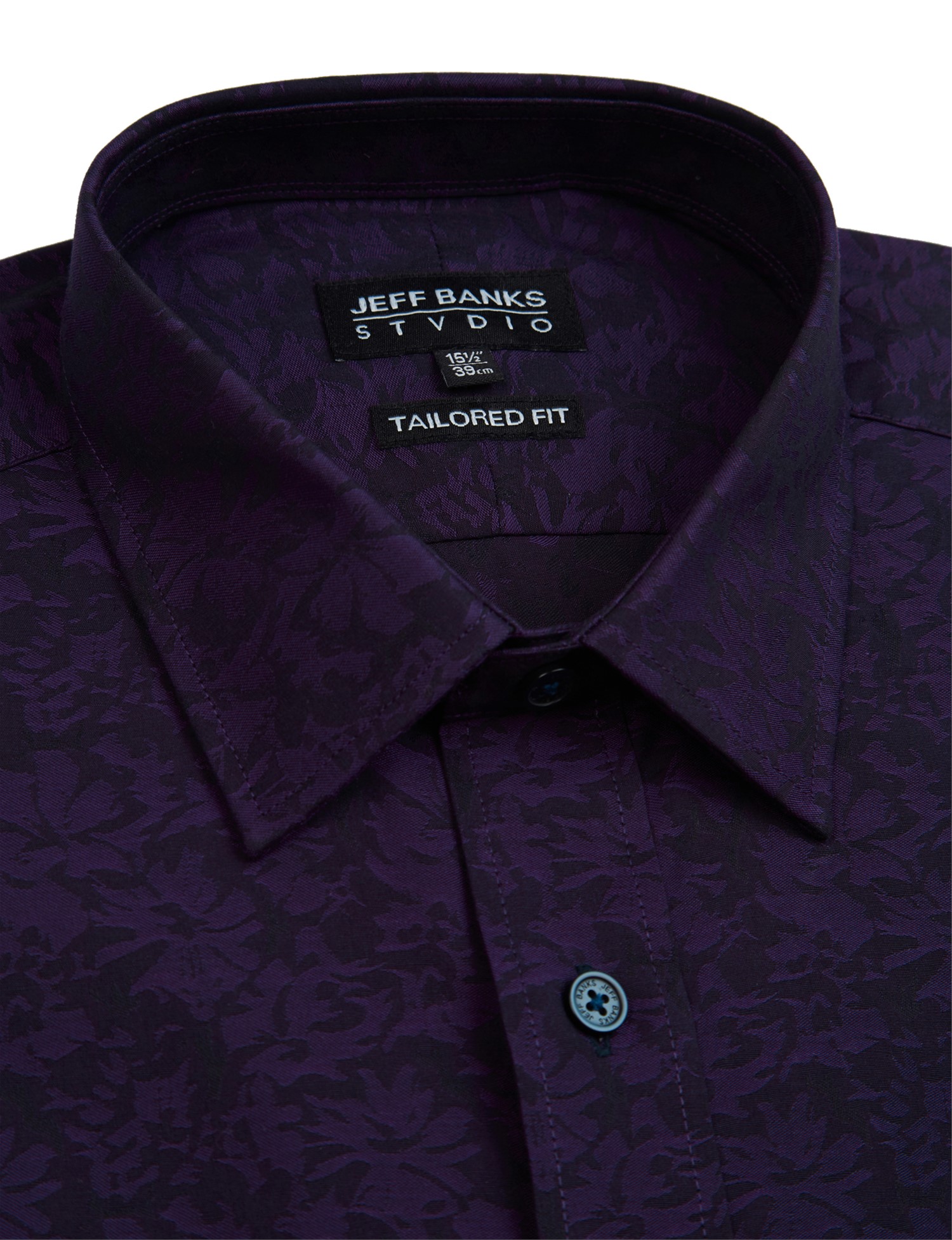 Stvdio by Jeff Banks Jeff Banks Purple Long Sleeve Floral Jacquard ...